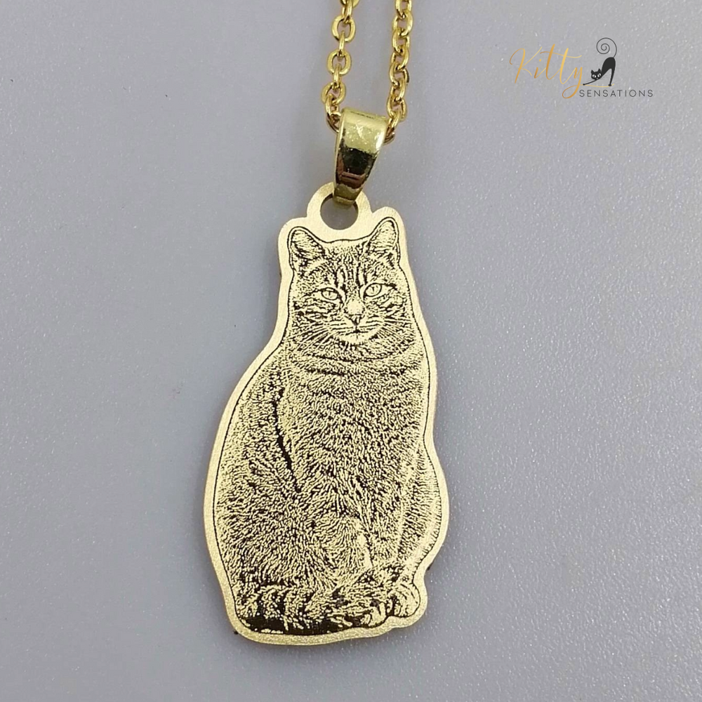 Custom Cat Necklace with Engraving