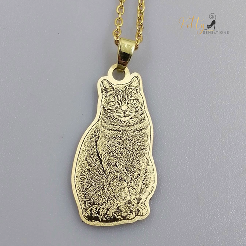 Custom Cat Necklace with Engraving
