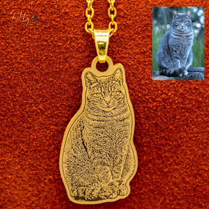 Custom Cat Necklace with Engraving