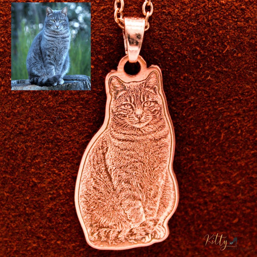 Custom Cat Necklace with Engraving