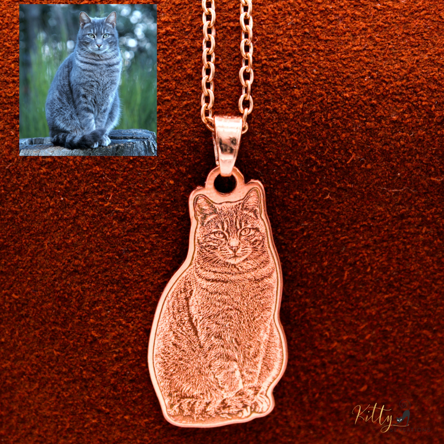 Custom Cat Necklace with Engraving
