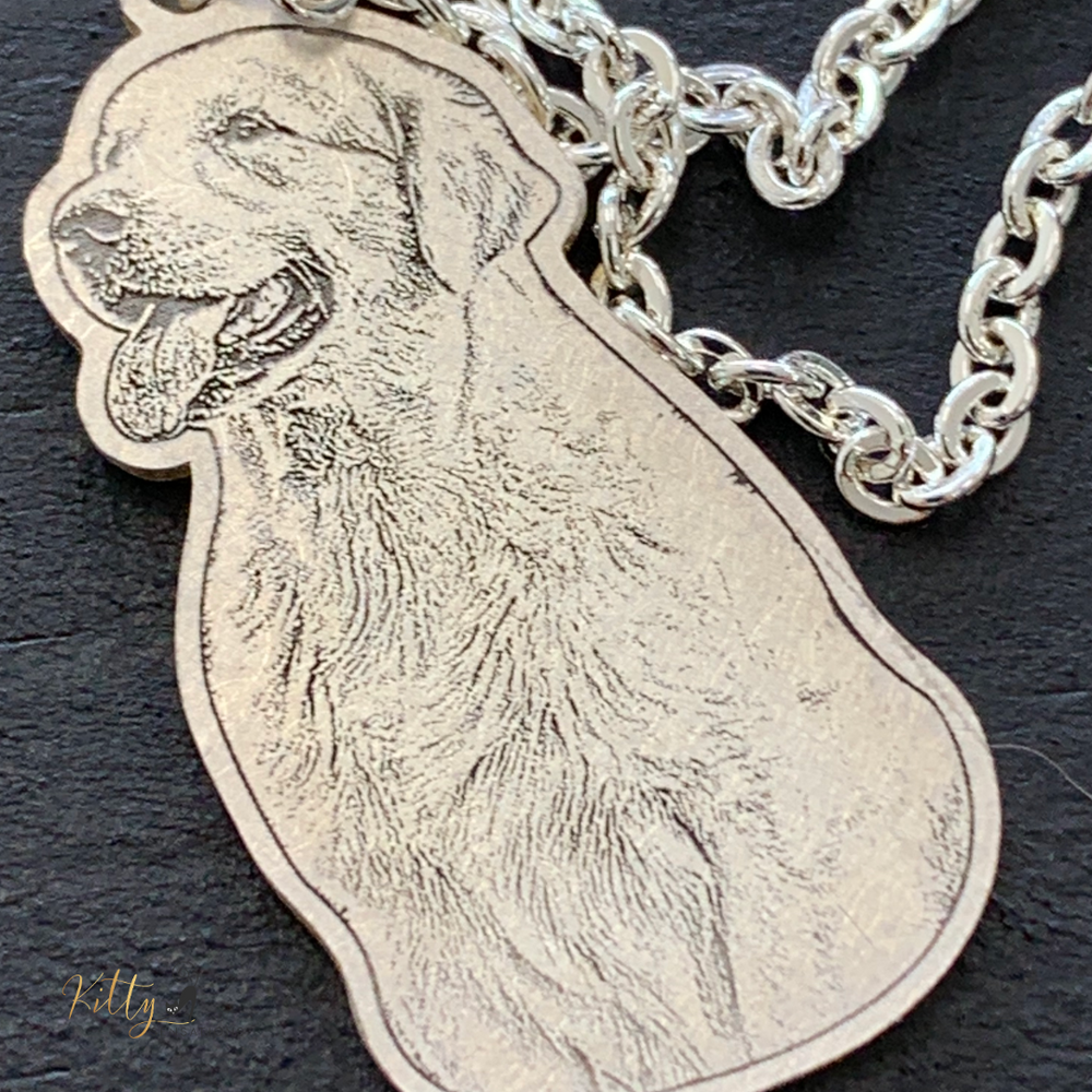 Personalized Dog Necklace with Engraving in Solid 925 Sterling Silver