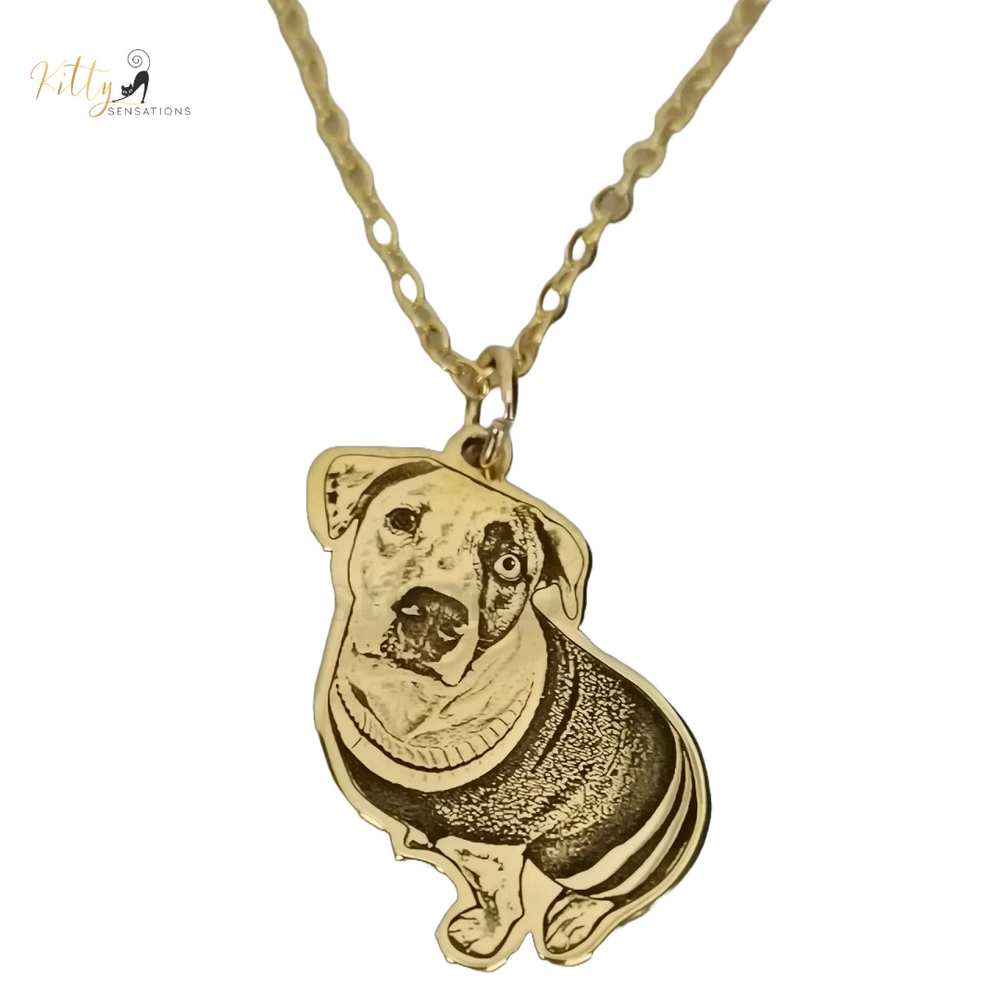 Personalized Dog Necklace with Engraving in Solid 925 Sterling Silver